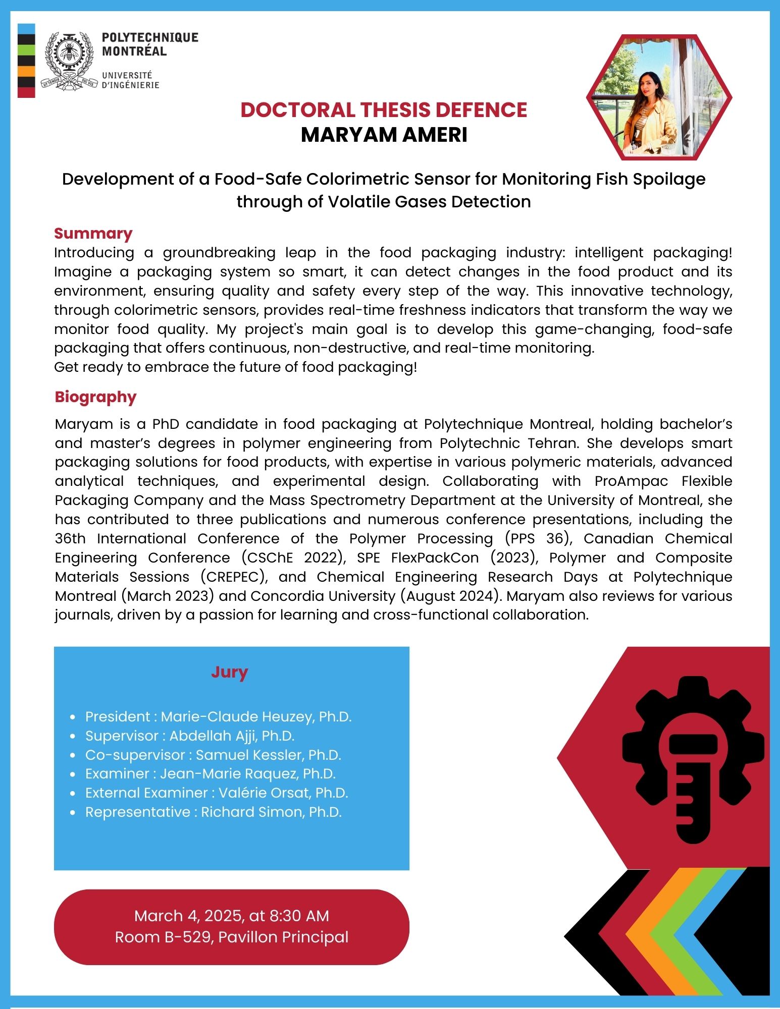 Soutenance de thèse de doctorat - Maryam Ameri - Génie chimique