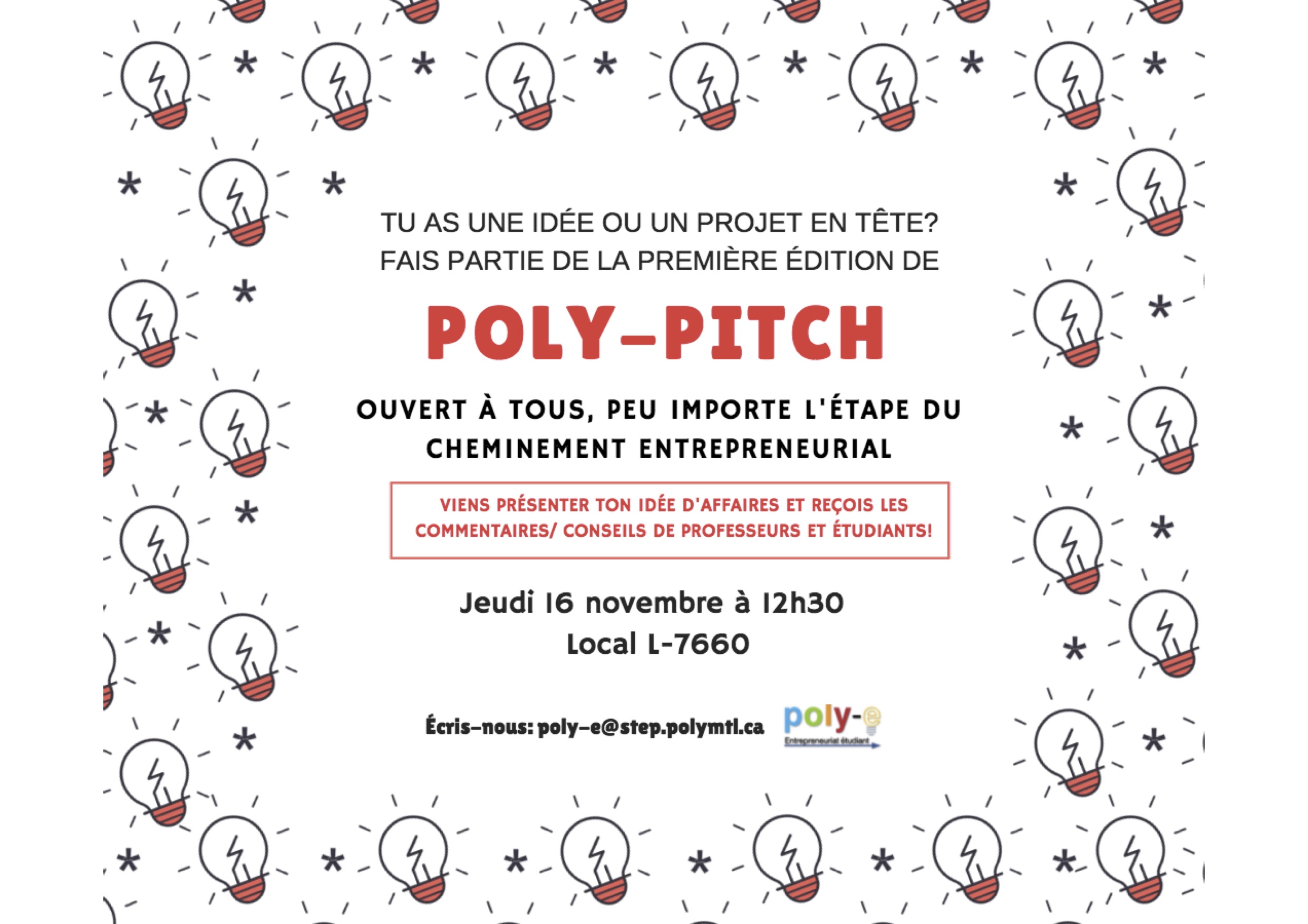 Poly-Pitch : présentation d'idées d'affaires