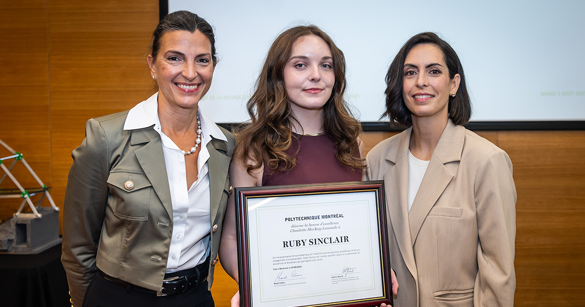 Polytechnique Montréal remet la première Bourse d’excellence Claudette-MacKay-Lassonde à Ruby ...